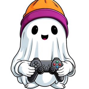 Adorable Gamer Ghost PNG Halloween Here for the Boos Sticker Mug - Etsy UK