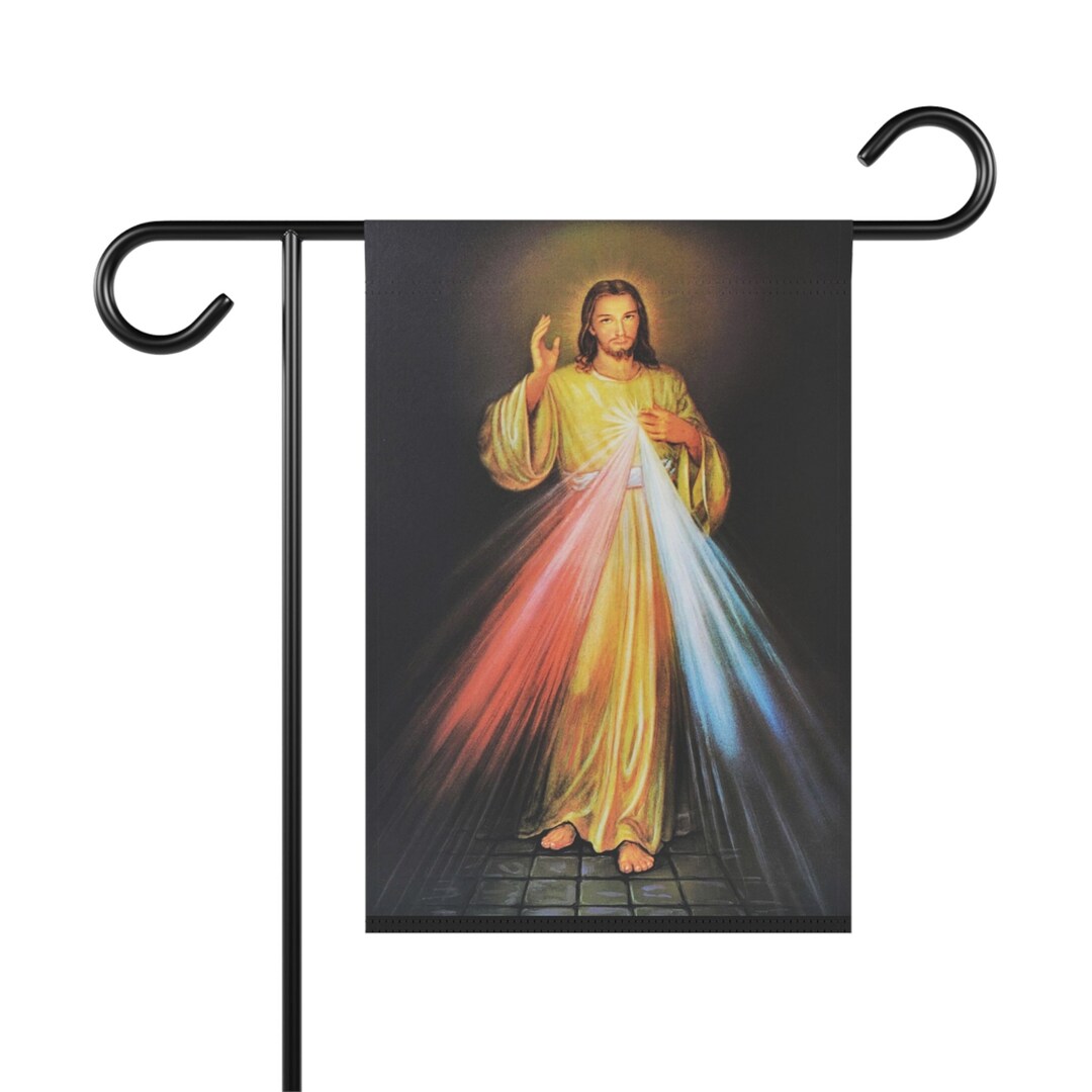 Jesus Banner Outdoor Catholic Flag June Sacred Heart Garden Banner ...