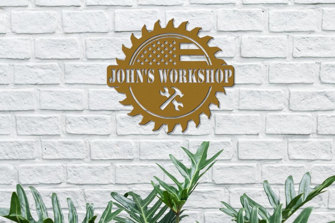Custom American Themed Workshop Sign - Etsy