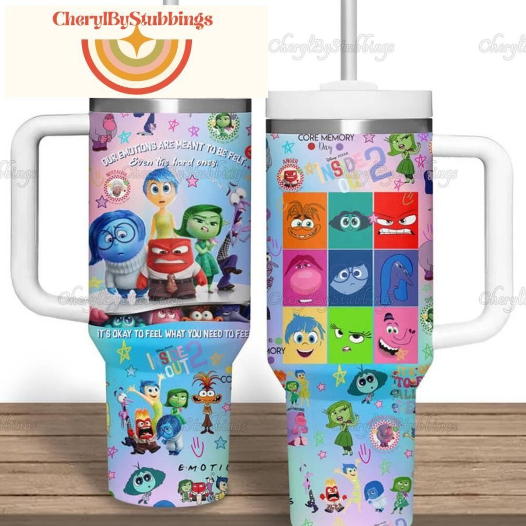 Inside Out 2 Its Okay to Feel Tumbler 40 Oz, Inside Out Tumbler Cup ...