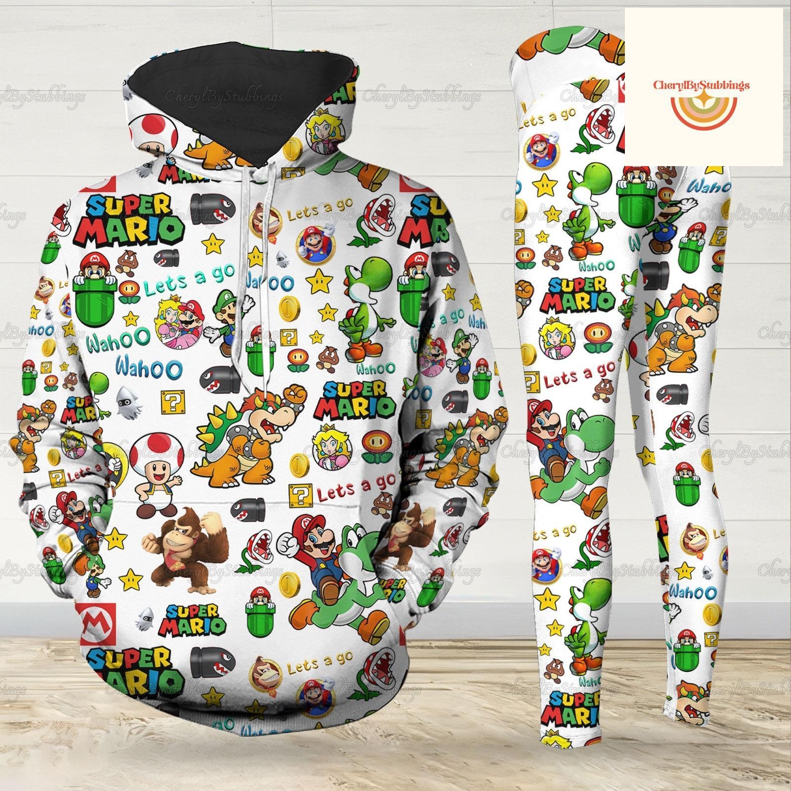 Super Mario Hoodie, Super Mario Leggings, Super Mario Shirt, Women ...