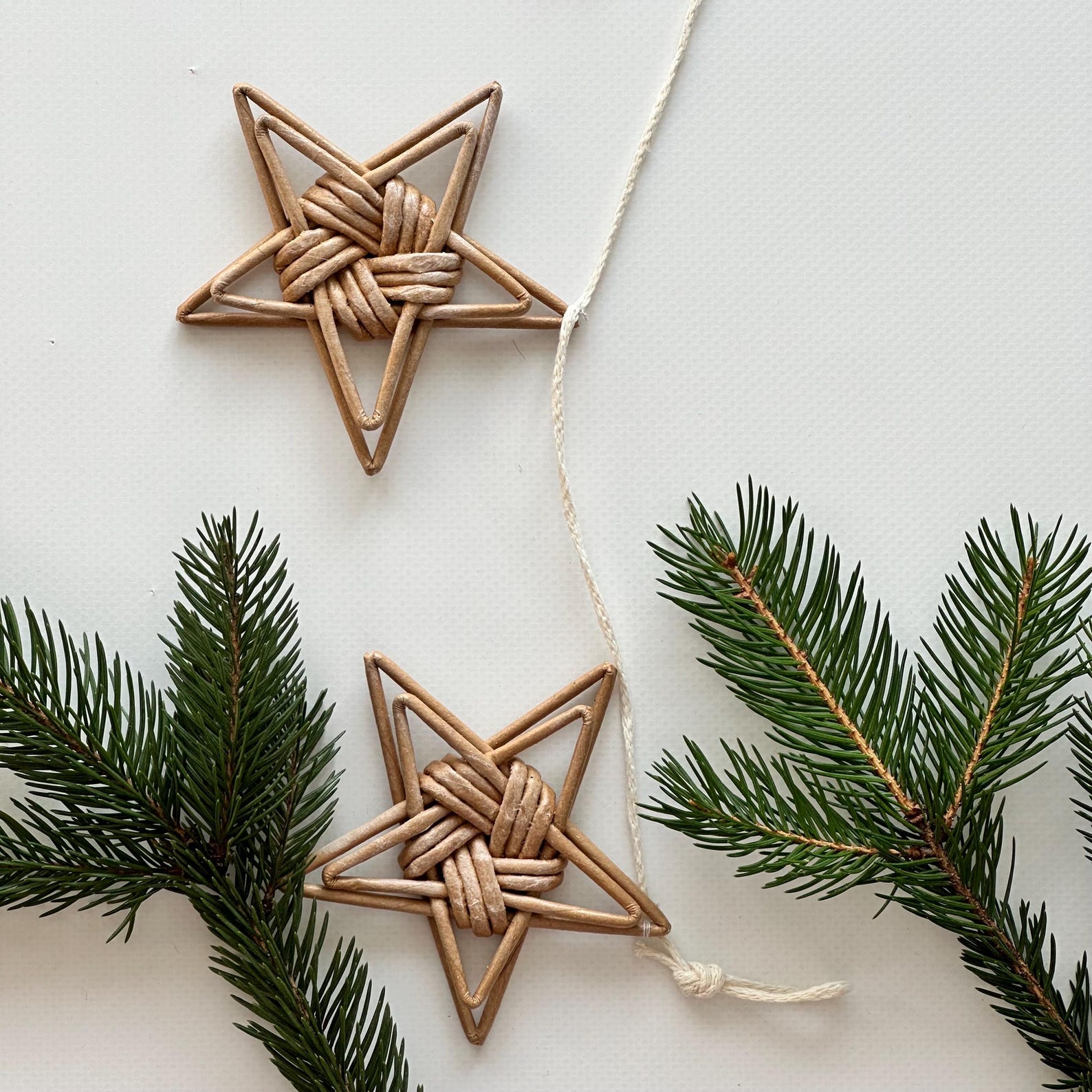 Wicker Star Garland: Boho Christmas Holiday Decor - Etsy