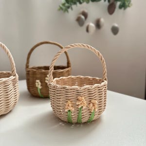 Handwoven Wicker Easter Basket: Rustic Farmhouse Spring Decor - Etsy