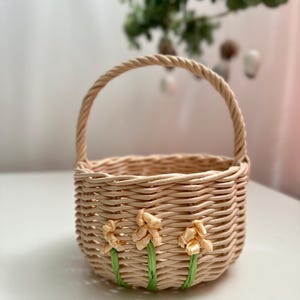 Handwoven Wicker Easter Basket: Rustic Farmhouse Spring Decor - Etsy