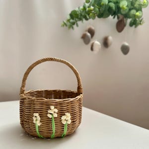 Handwoven Wicker Easter Basket: Rustic Farmhouse Spring Decor - Etsy