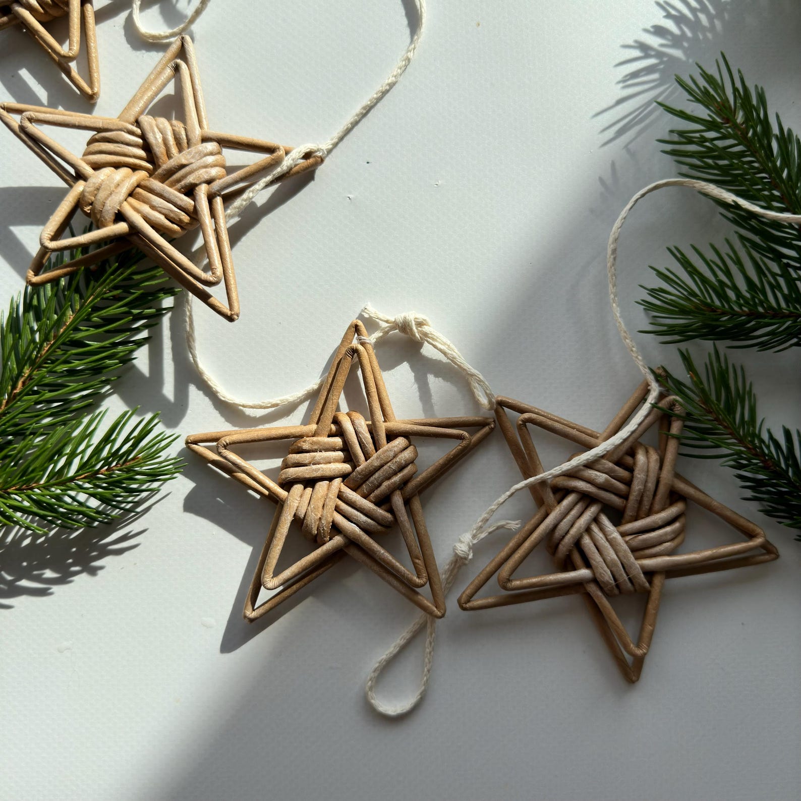 Wicker Star Garland: Boho Christmas Holiday Decor - Etsy