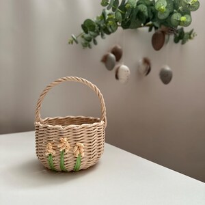 Handwoven Wicker Easter Basket: Rustic Farmhouse Spring Decor - Etsy