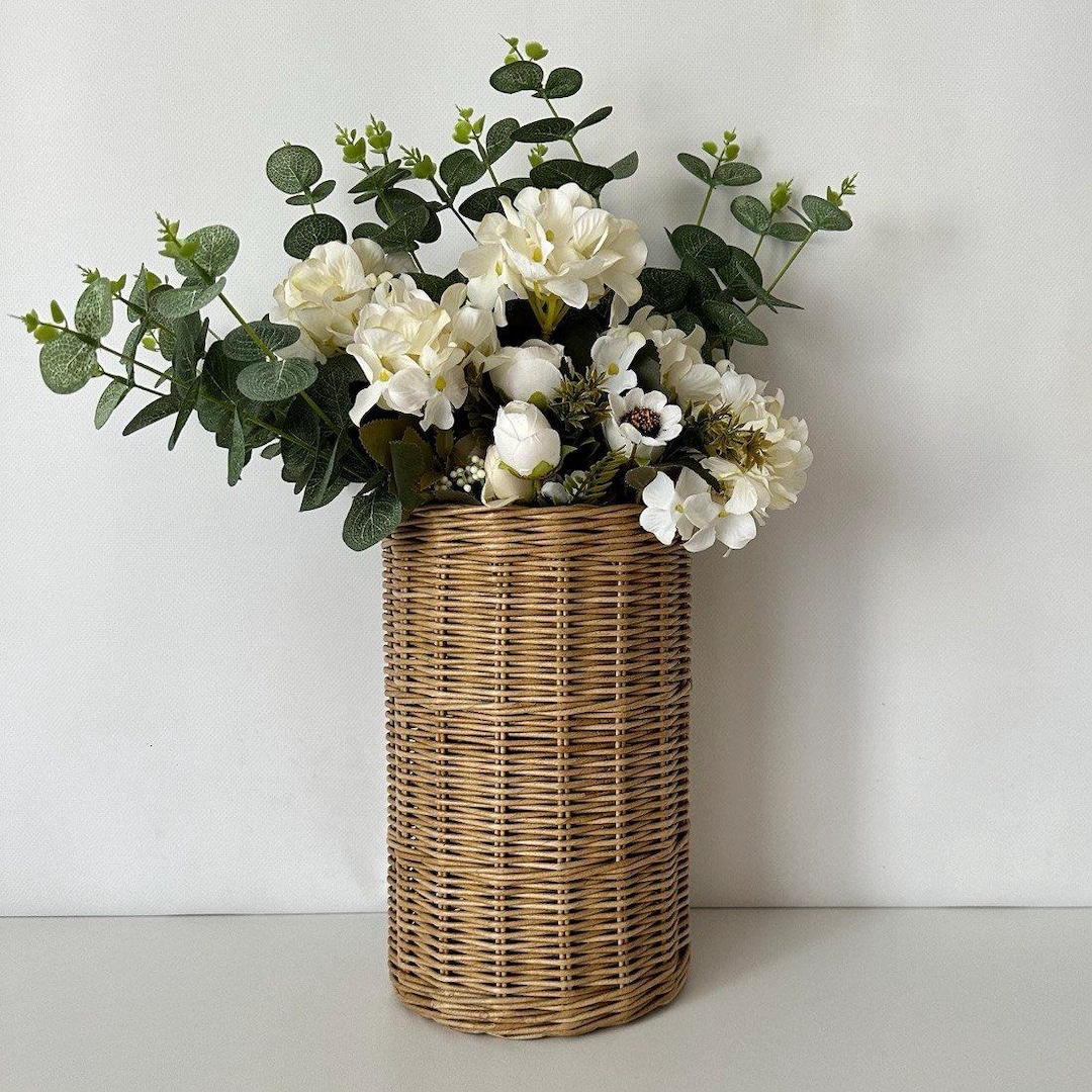 Wicker Vase for Pampas Grass: Boho Home Decor - Etsy