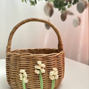 Handwoven Wicker Easter Basket: Rustic Farmhouse Spring Decor - Etsy