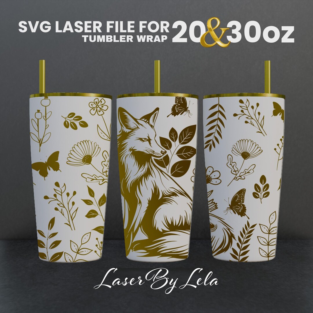 Fox Laser Engraved Tumbler Wrap Design: 20oz & 30oz SVG File - Etsy
