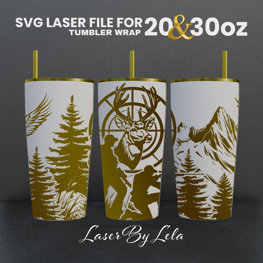 Hunter Deer Wrap: Laser Engraved Tumbler Design (SVG Digital Download ...