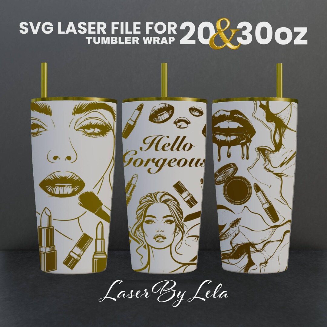 Make up Laser Engraved Full Wrap Design for 20 and 30 Oz Tumbler ...