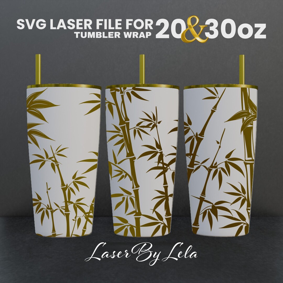 Bamboo Tumbler Wrap: Laser Engraved Plant Design SVG (digital Download ...