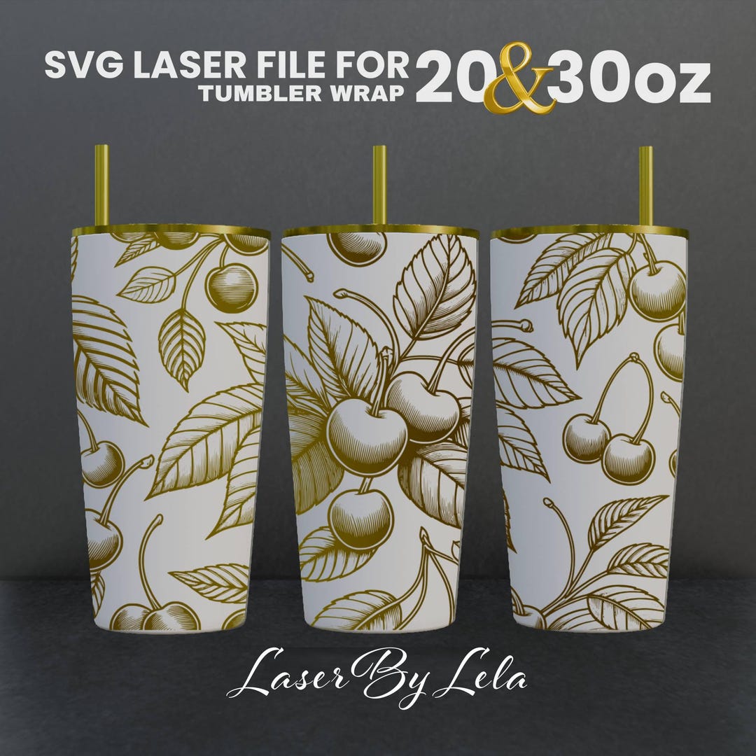 Cherry Laser Engraved Tumbler Wrap Design: 20oz 30oz SVG File - Etsy
