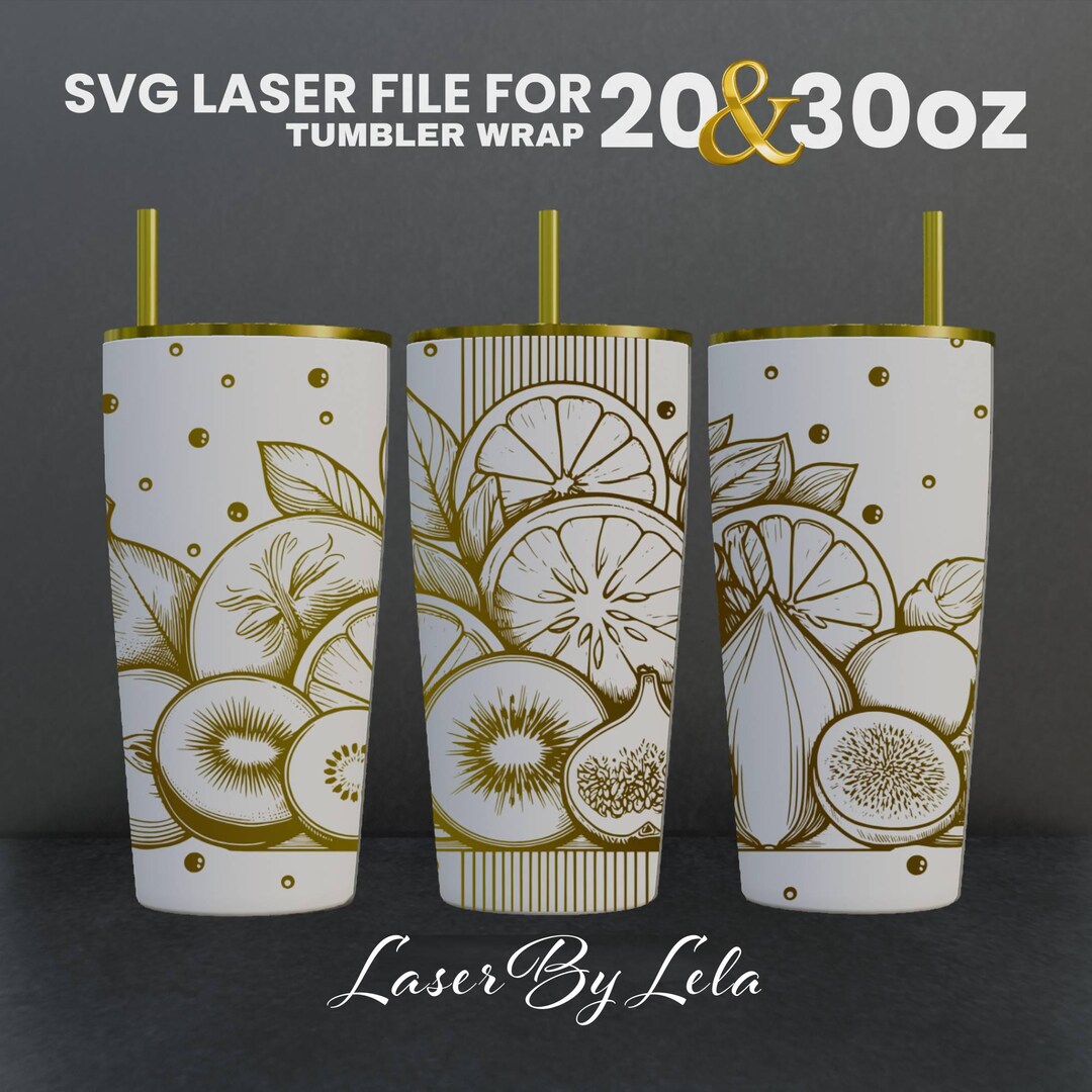 Fruits Laser Engraved Full Wrap Design for 20 and 30 Oz Tumbler, Fruits ...