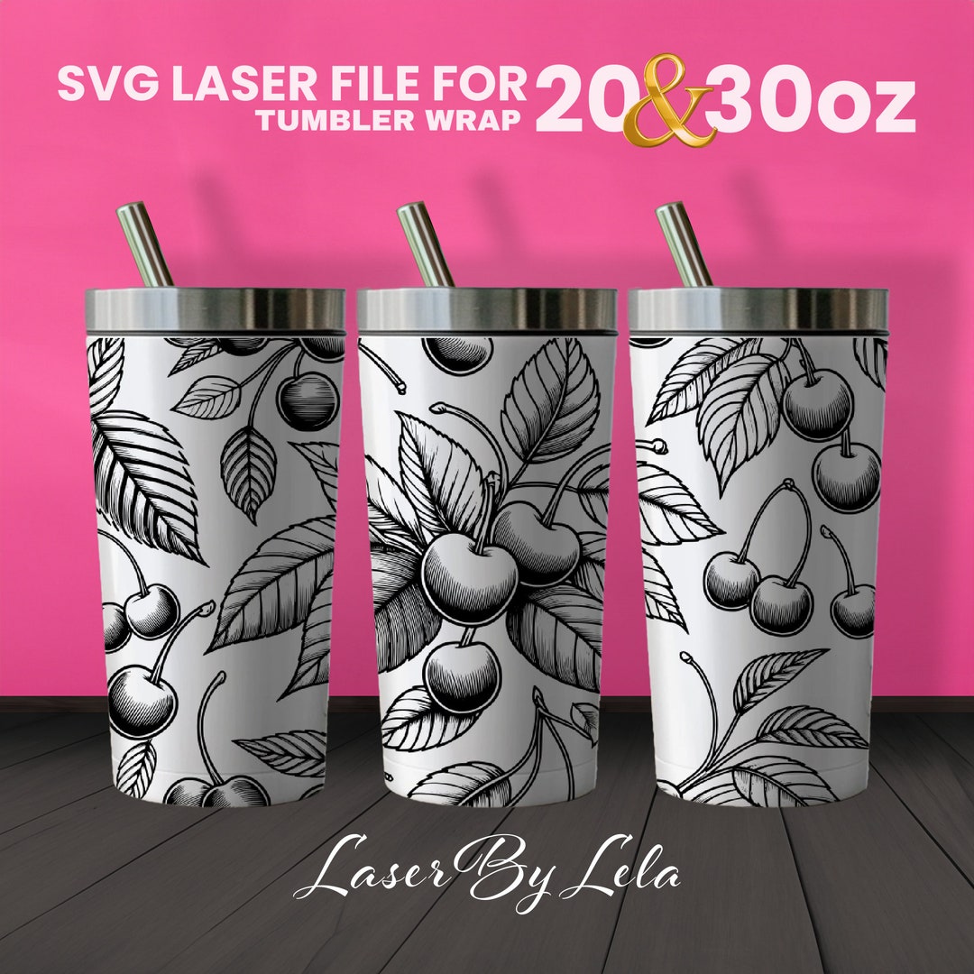 Cherry V2 Laser Engraved Full Wrap Design for 20 and 30 Oz Tumbler ...