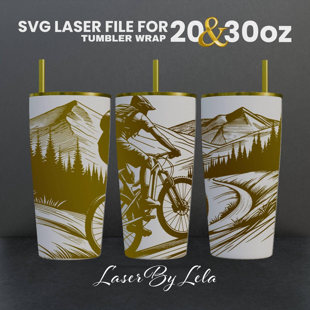 Biker Laser Engraved Full Wrap Design for 20 and 30 Oz Tumbler, Biker ...