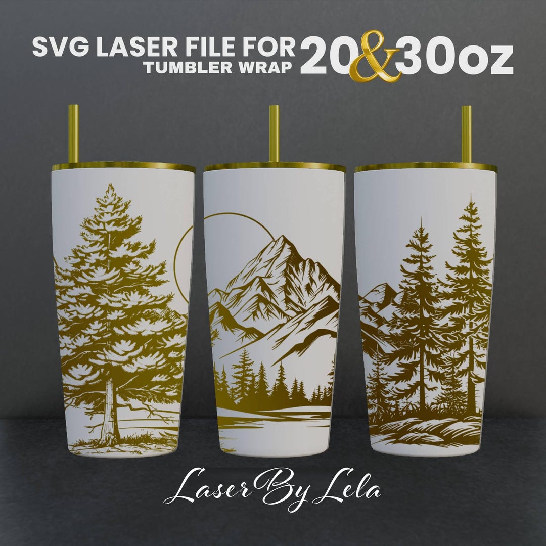 Forest Laser Engraved Full Wrap Design for 20 and 30 Oz Tumbler, Forest ...