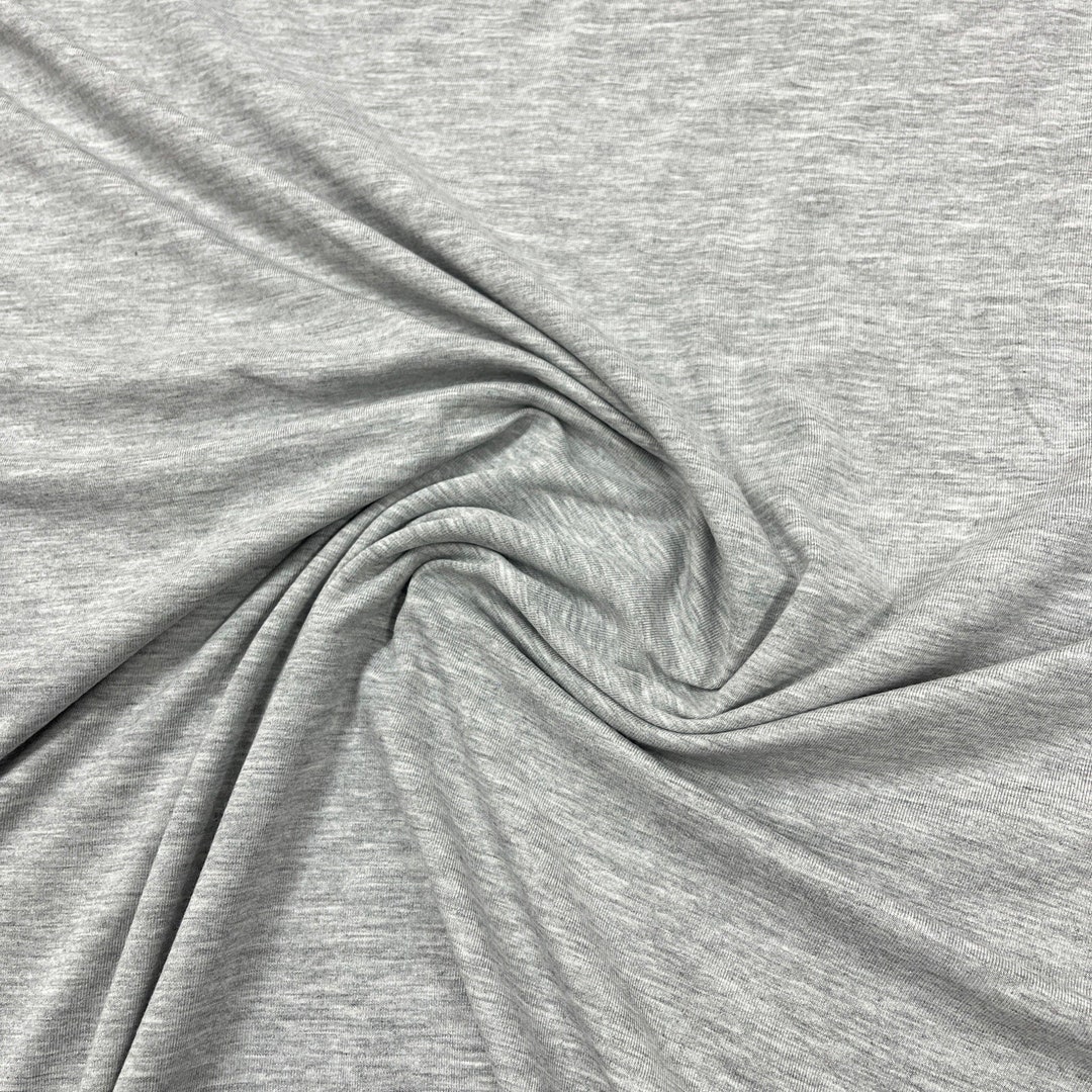Gray Heather Bamboo Stretch Fleece Fabric - 320 GSM - Etsy