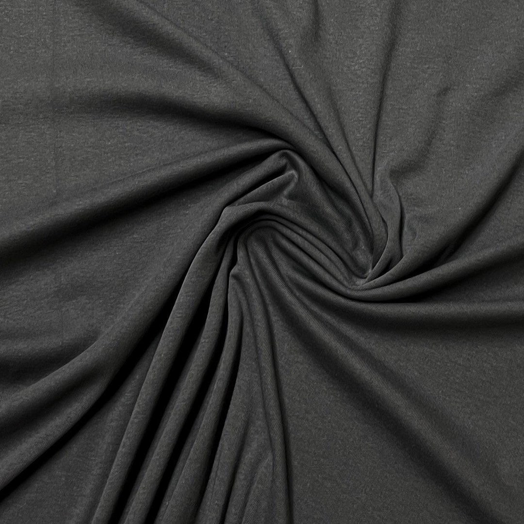 Dark Gray Cotton Rib Knit Fabric - Etsy