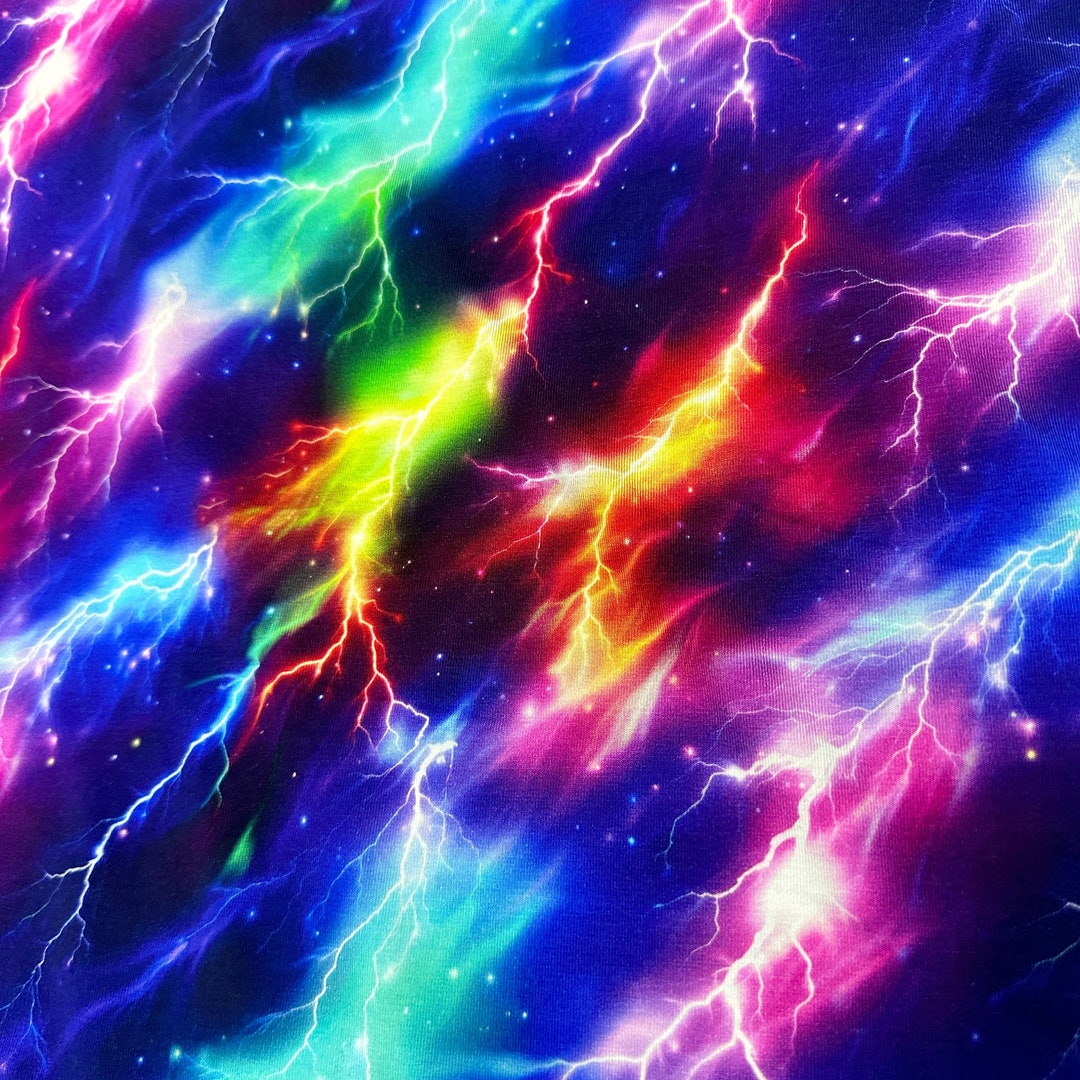 Lightning Storm on Bamboo Stretch French Terry Fabric - Etsy