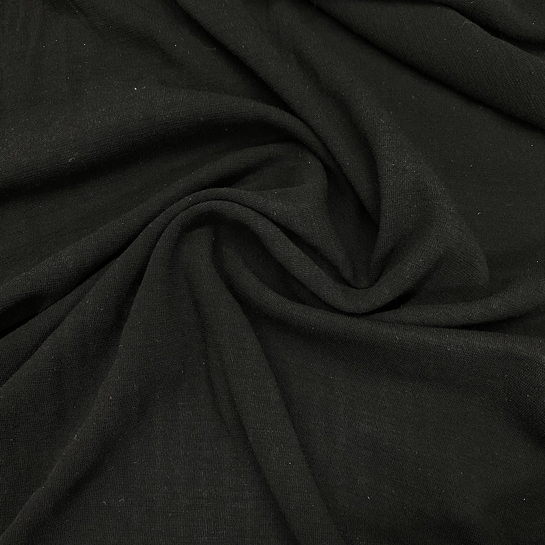 Black 100% Merino Wool Interlock Fabric - 235 GSM - Washable - Etsy
