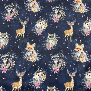 Wild Animals on Navy 1 Mil PUL Fabric- Made in the USA - Etsy