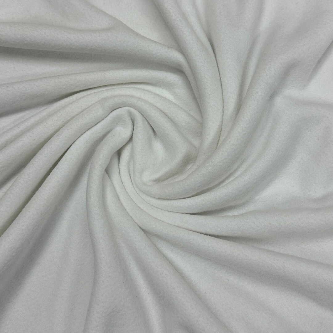White Polyester/spandex Fleece Fabric - Etsy