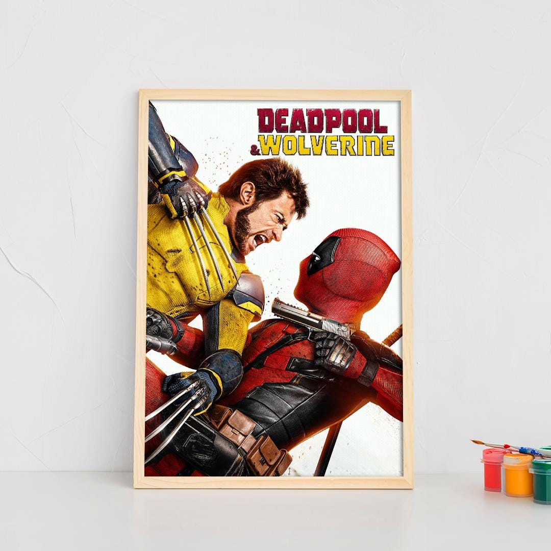 Deadpool & Wolverine 2024 Movie Poster, High Quality Canvas Poster ...
