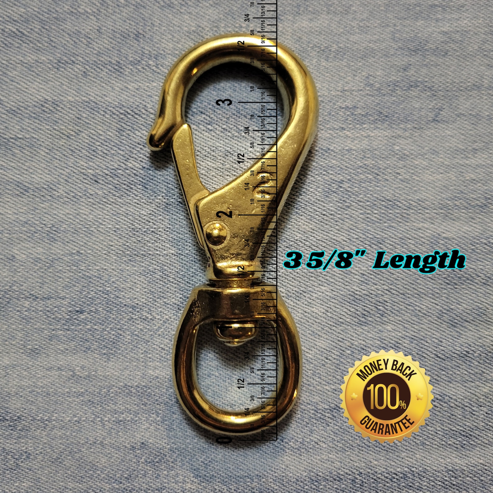 Solid Brass Swivel Snap Hook With Oval Eyelet. Wide Mouth Clasp - Etsy
