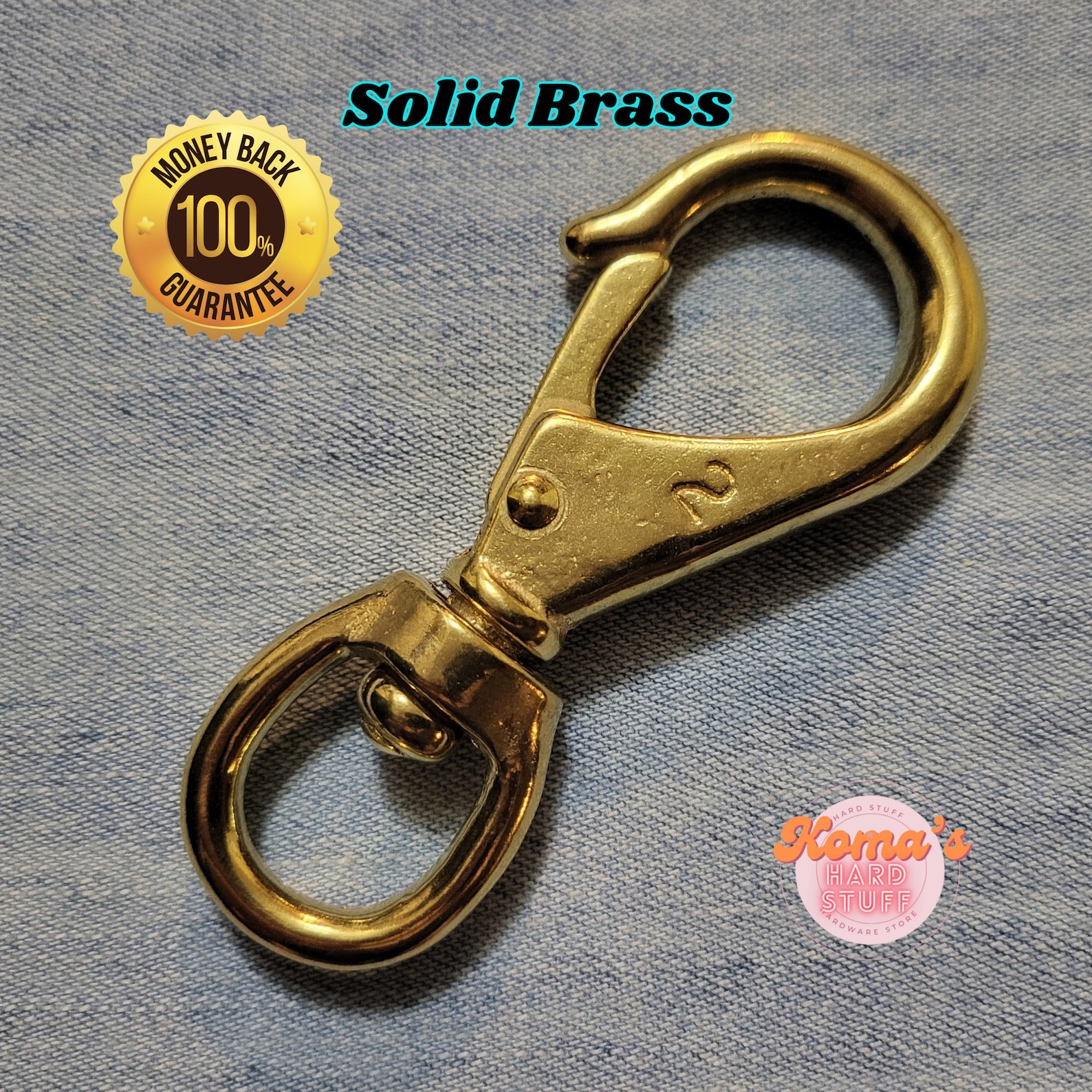 Solid Brass Swivel Snap Hook With Oval Eyelet. Wide Mouth Clasp - Etsy
