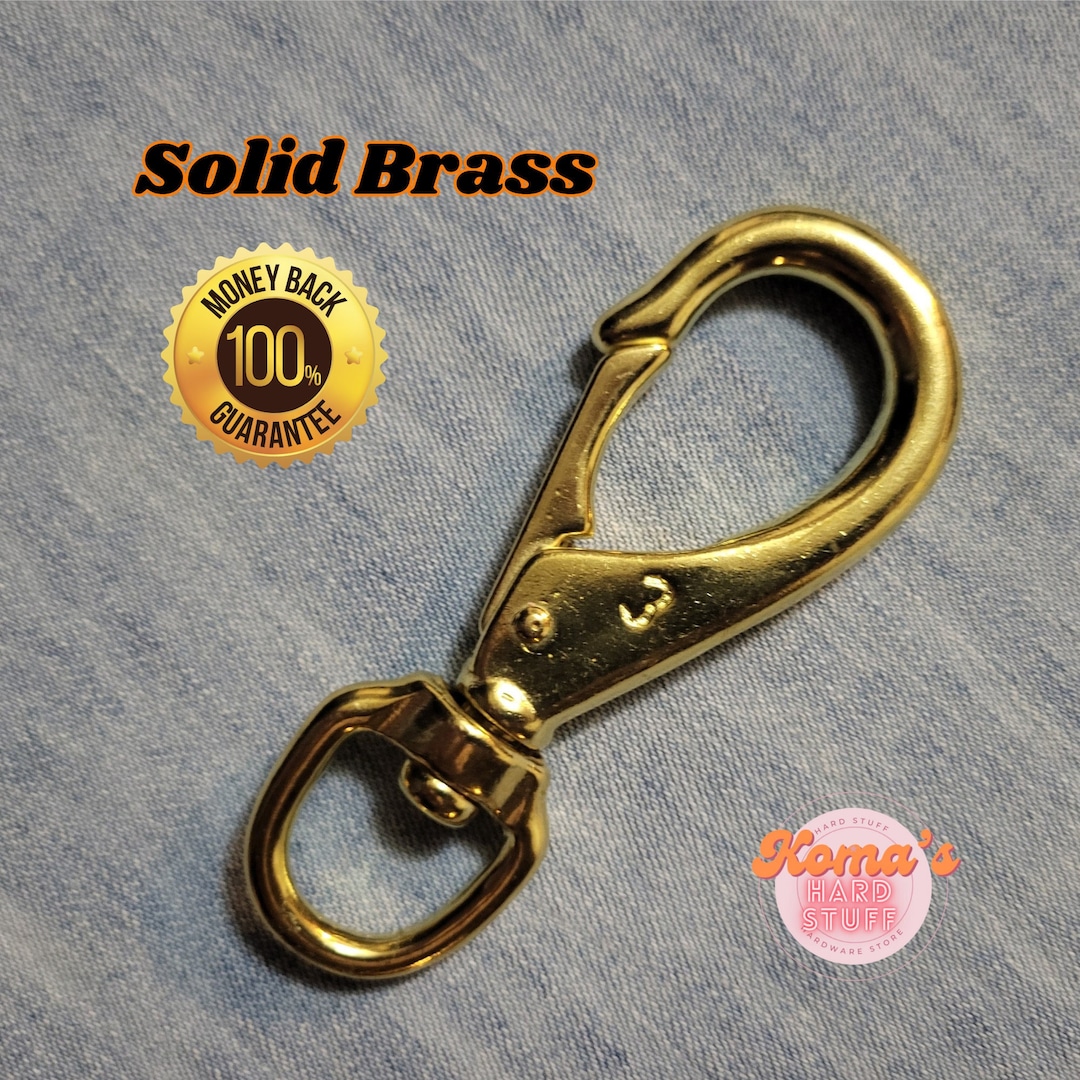 Solid Brass Swivel Snap Hook With Oval Eyelet. Large Wide Clasp - Etsy