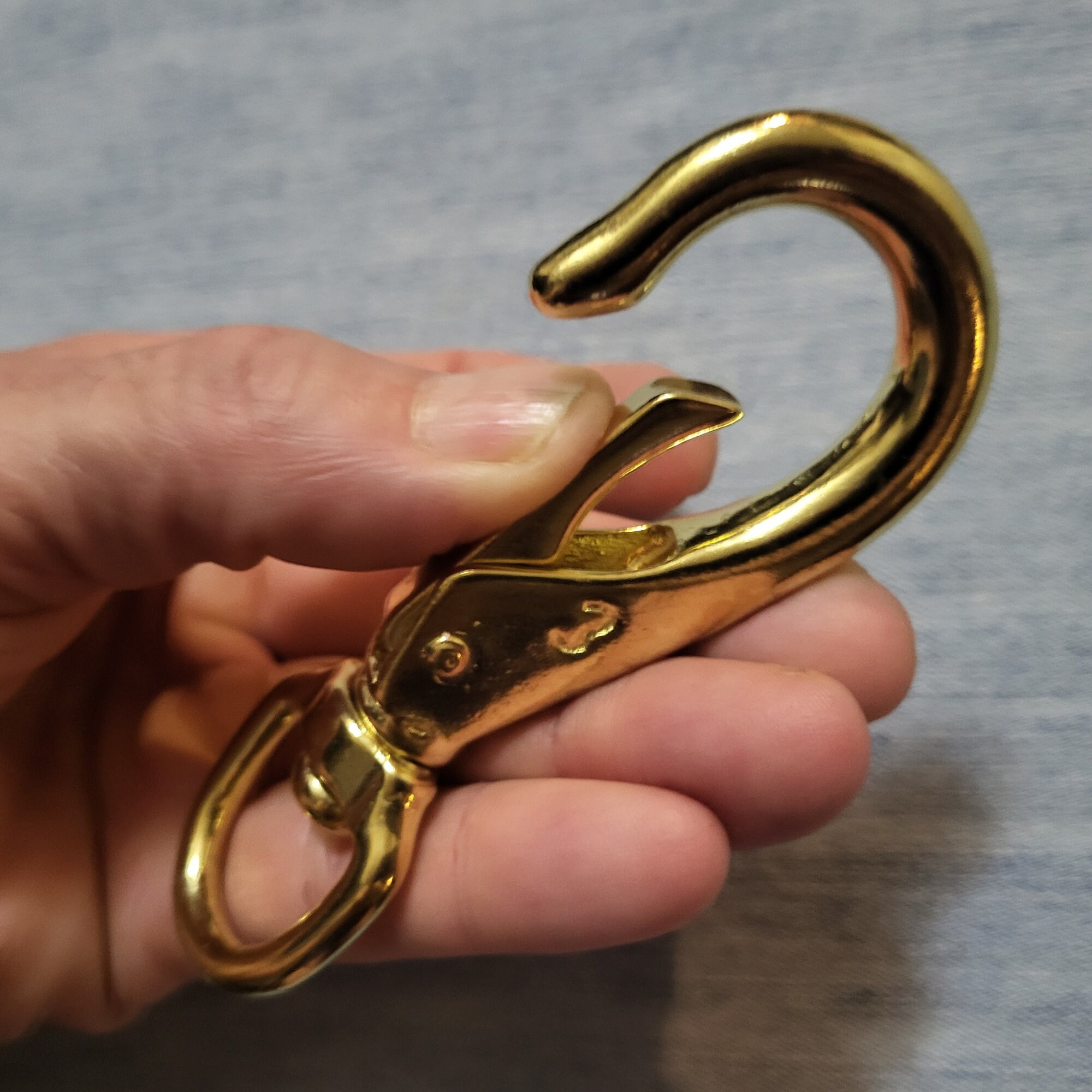 Solid Brass Swivel Snap Hook With Oval Eyelet. Large Wide Clasp - Etsy