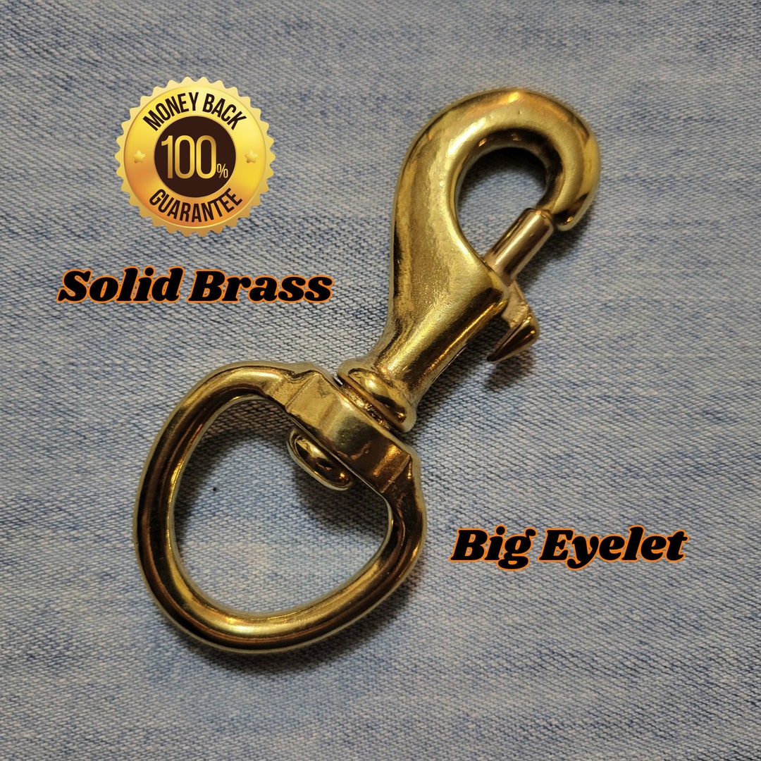 Solid Brass Swivel Snap Hook Bolt Action With Big One Inch Eyelet ...