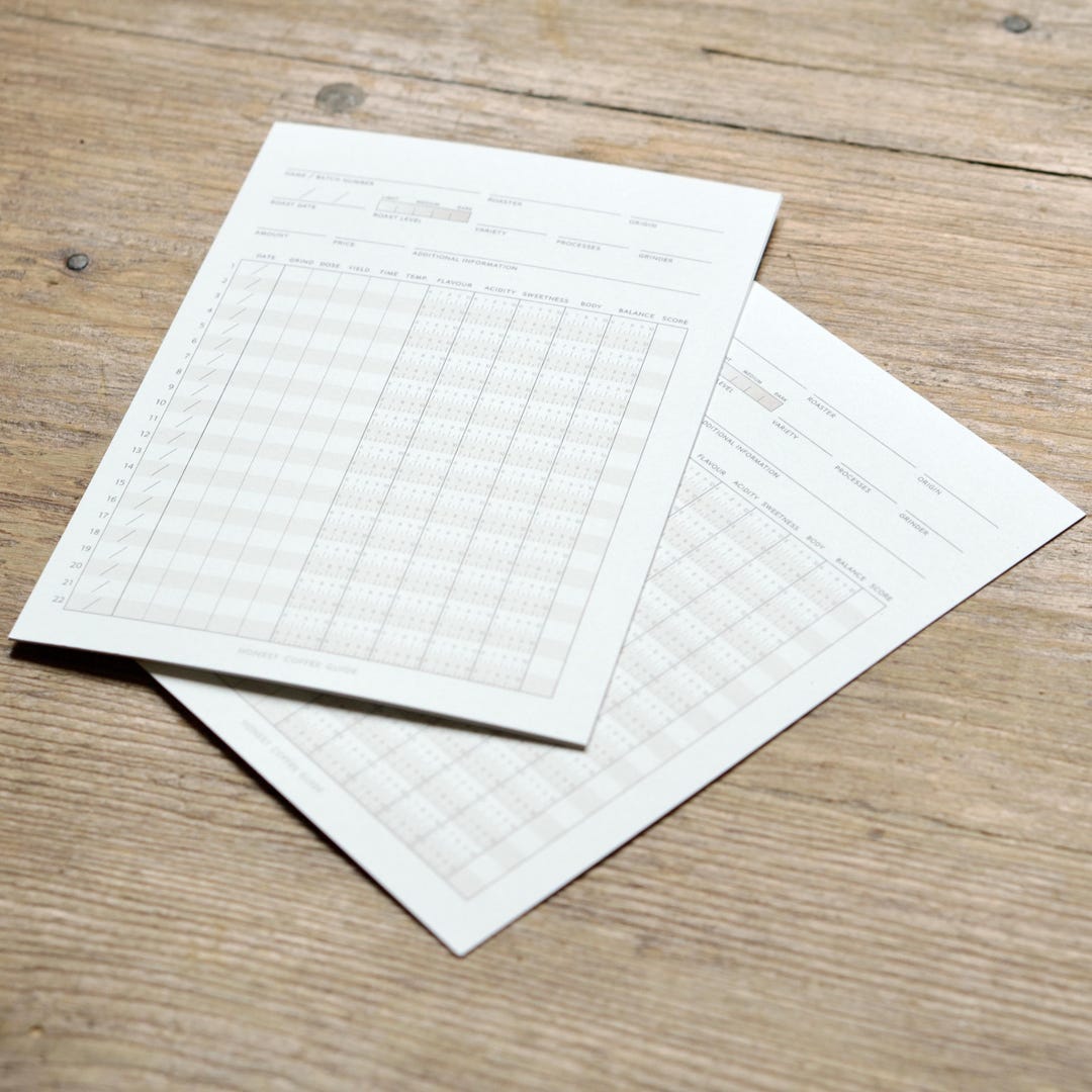 Coffee Tasting Cards – 20 Giclée Printed Forms for Dialling-in Espresso ...