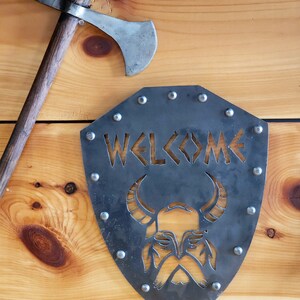 Medieval Iron Welcome Sign - 6th Anniversary Gift for Him, Man Cave ...