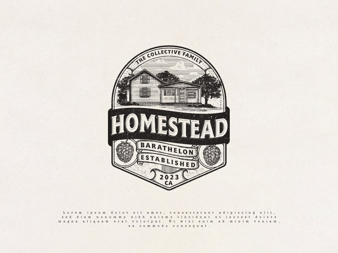 Custom Homestead Logo Design, Home Logo, House Logo, Family Homestead ...