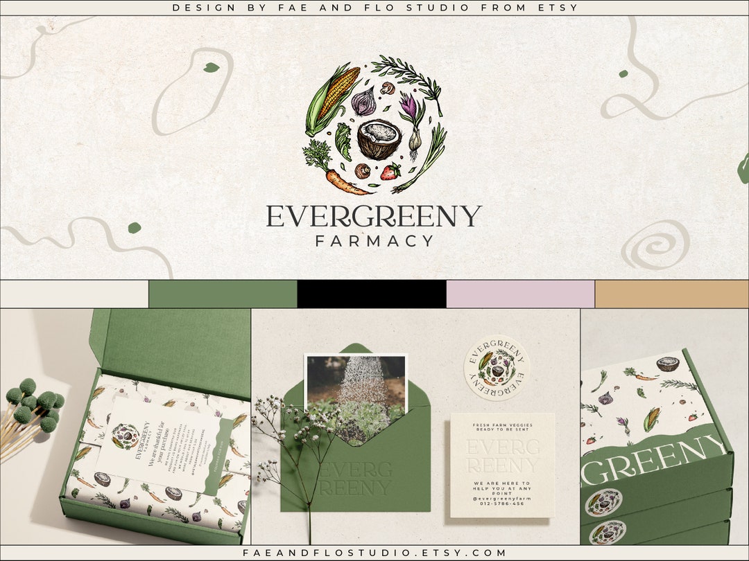 Premade Vegetables Logo Design, Farm Logo, Farm Branding, Flower ...