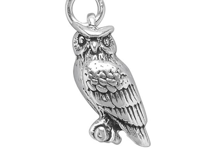Miniature Sterling Silver Owl Charm Owls Very Small Tiny Solid .925 - Etsy