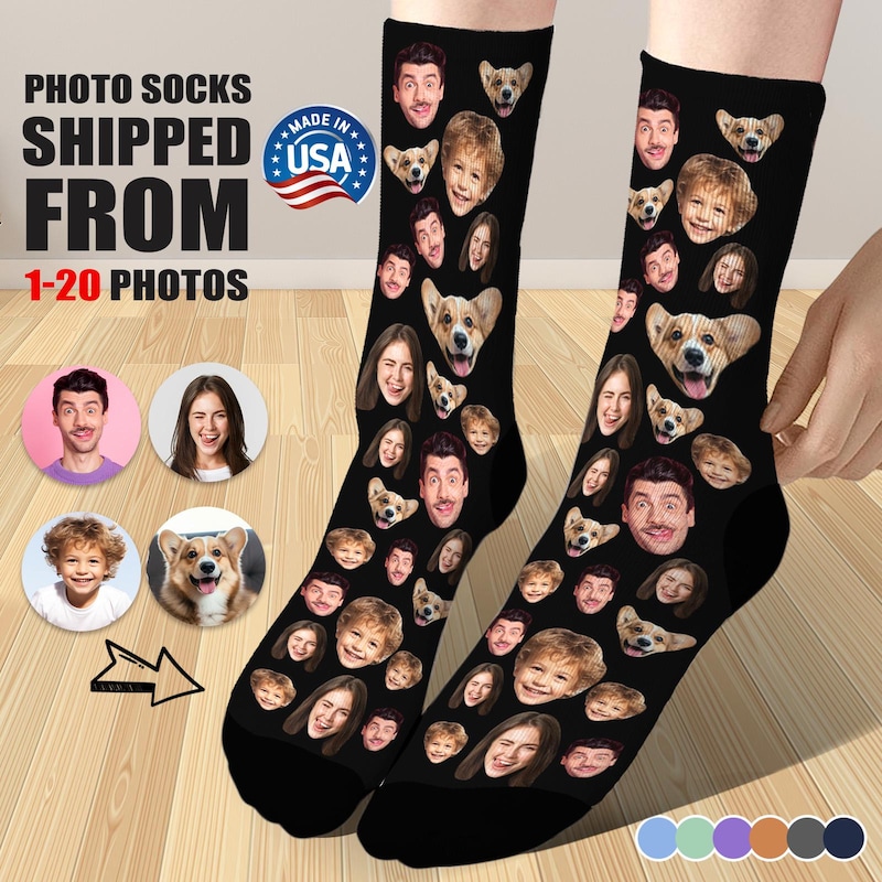 Family Picture Face Socks - Etsy