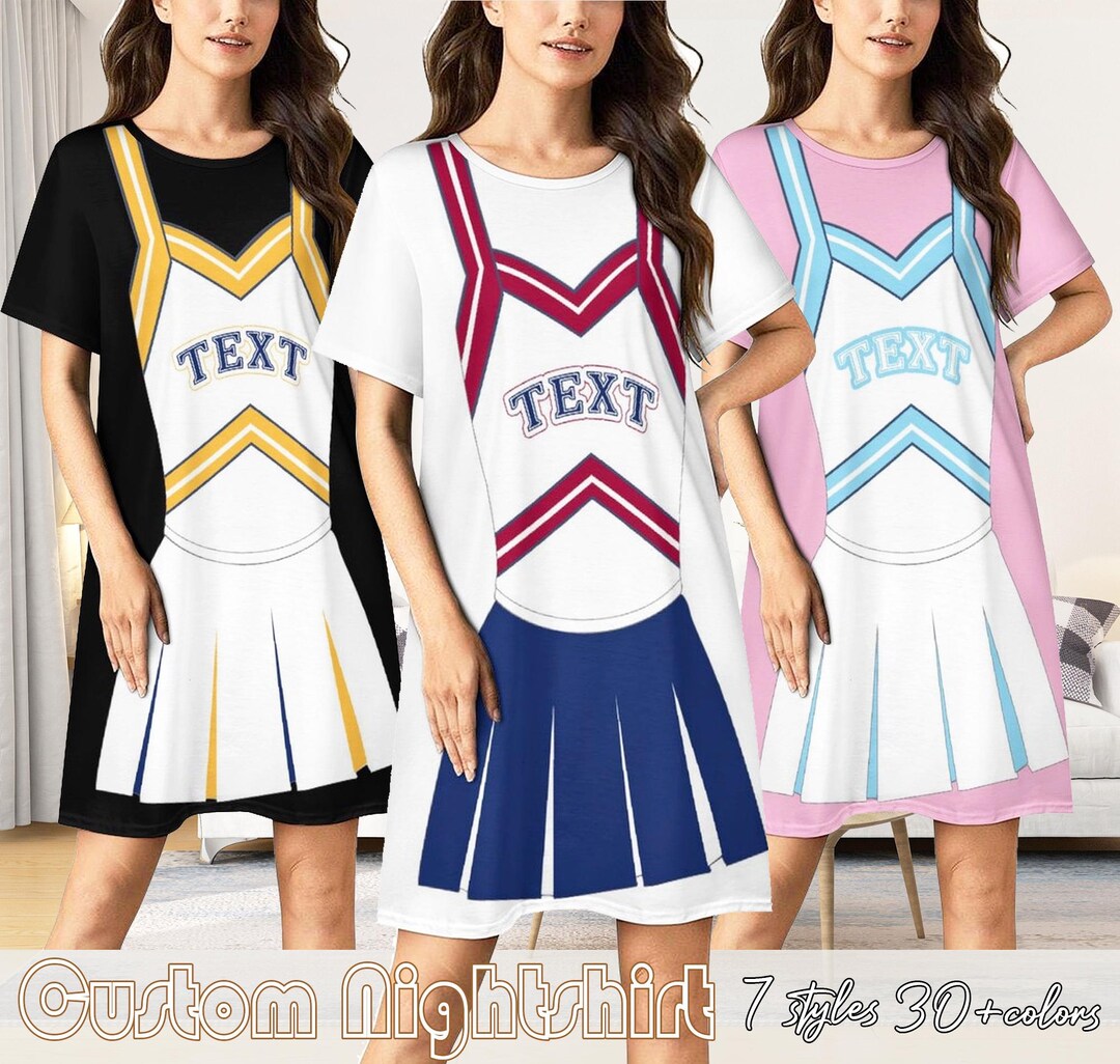Custom Cheer Uniform Tshirt Dress, Design Name Cheer Uniform Nightgown ...