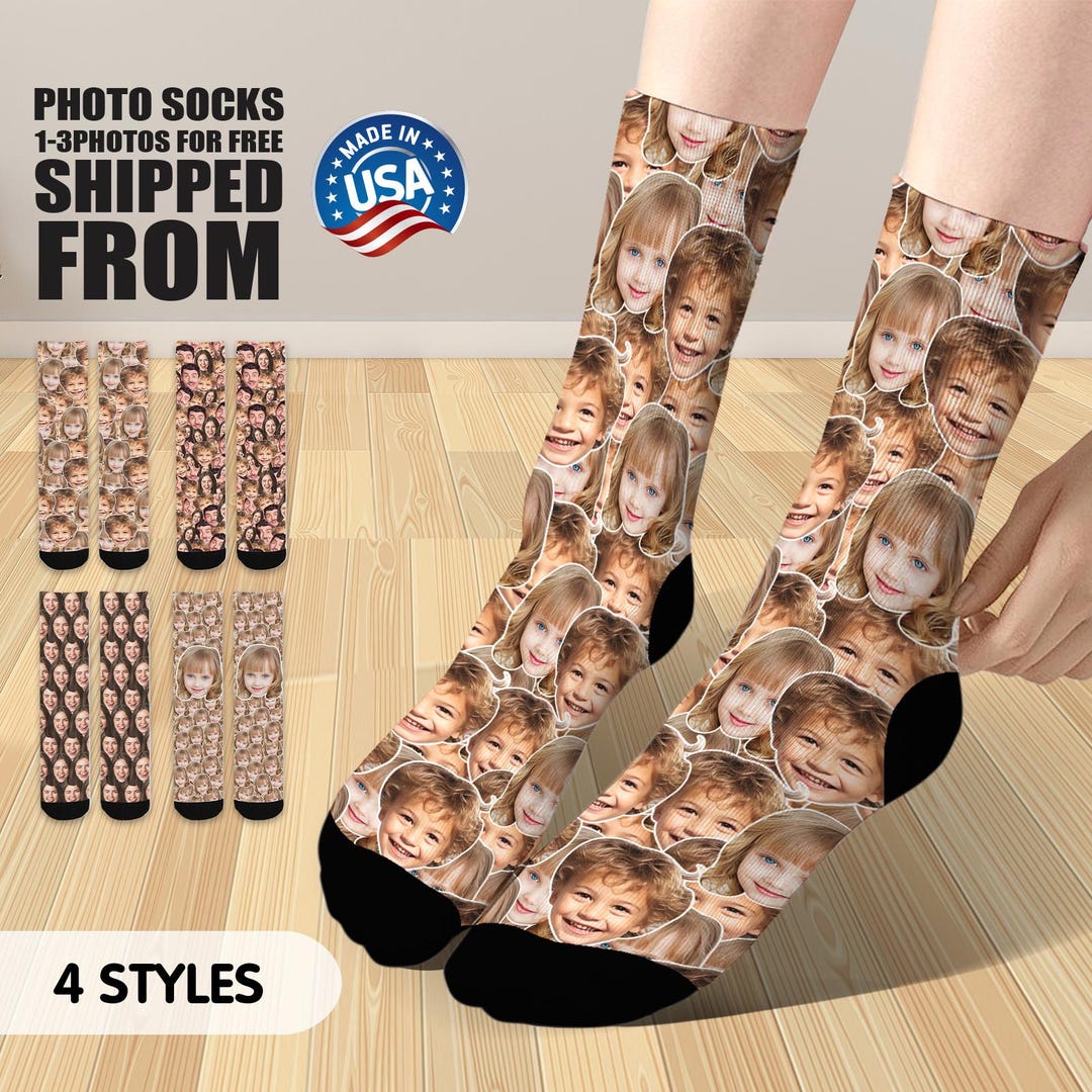 Custom Face Socks, Custom Photo Sock, Personalized Socks With Baby Faces, Gift for Father ...