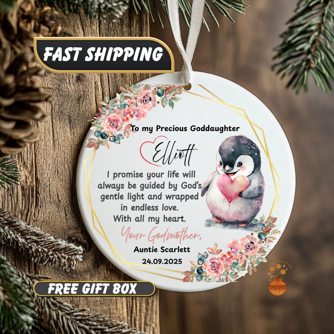 Personalised Promise to Godchild Christening Baptism Gift Baby Godson ...