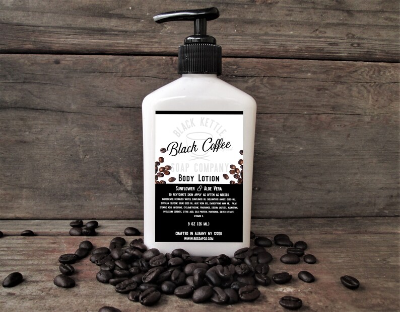BLACK COFFEE Moisturizing Body Lotion ... Black Kettle | Etsy