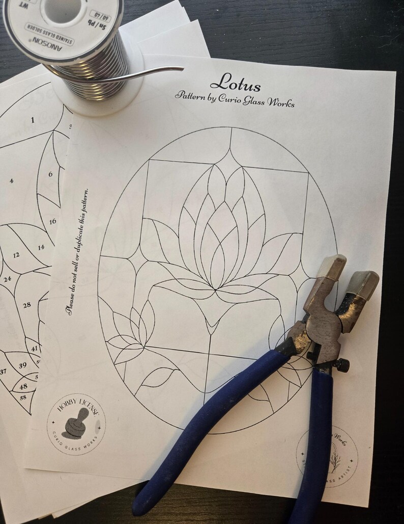 Lotus Stained Glass Pattern, Digital Download - Etsy