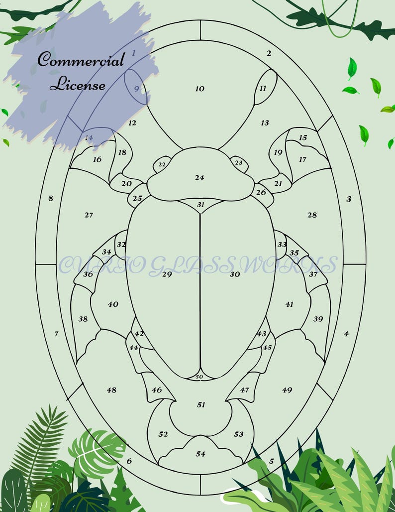 Beetle Stained Glass Pattern, Digital Download - Etsy