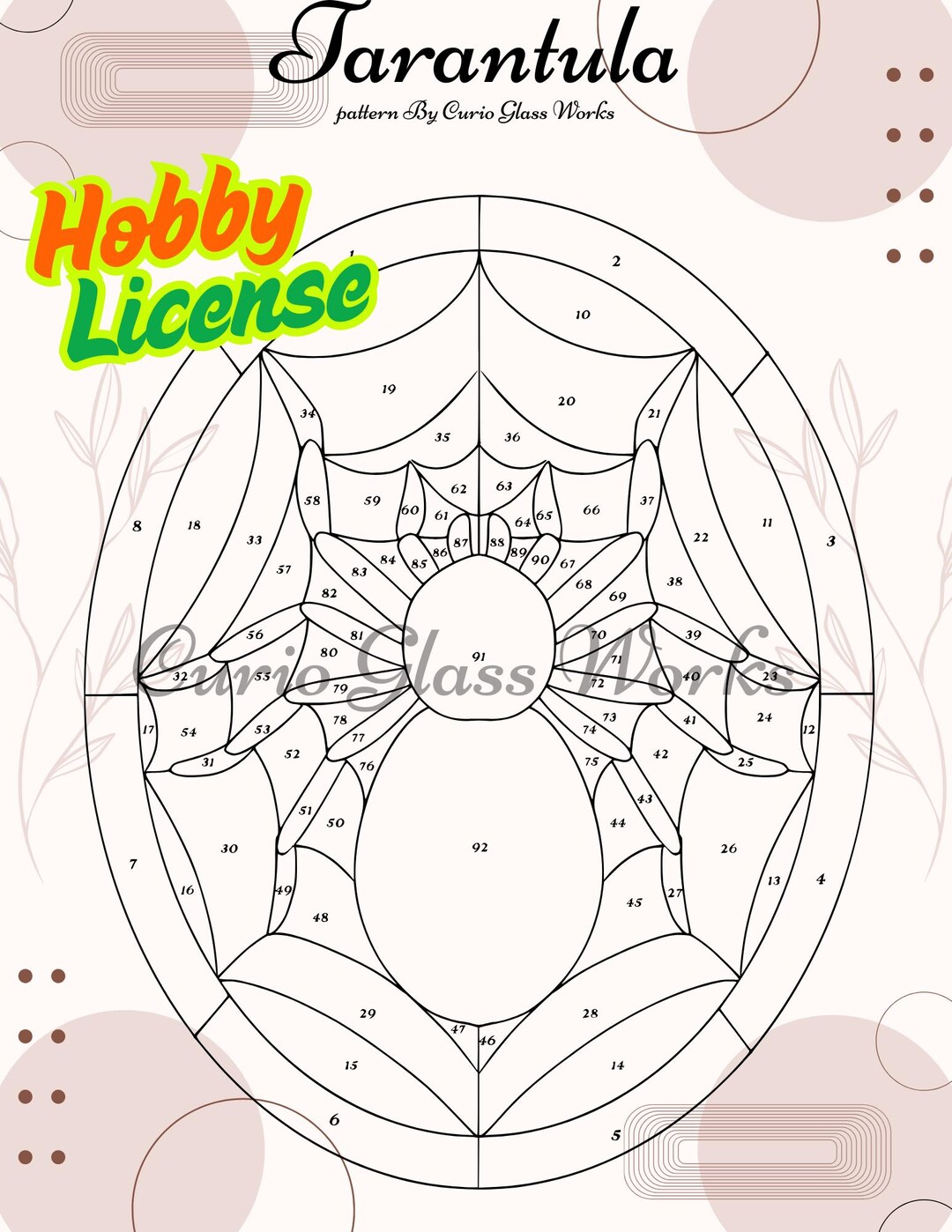 Tarantula Stained Glass Pattern, Digital Download - Etsy