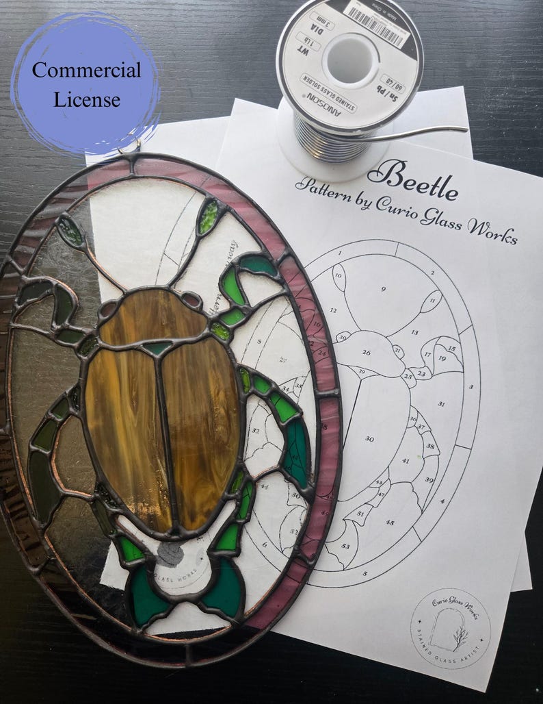 Beetle Stained Glass Pattern, Digital Download - Etsy