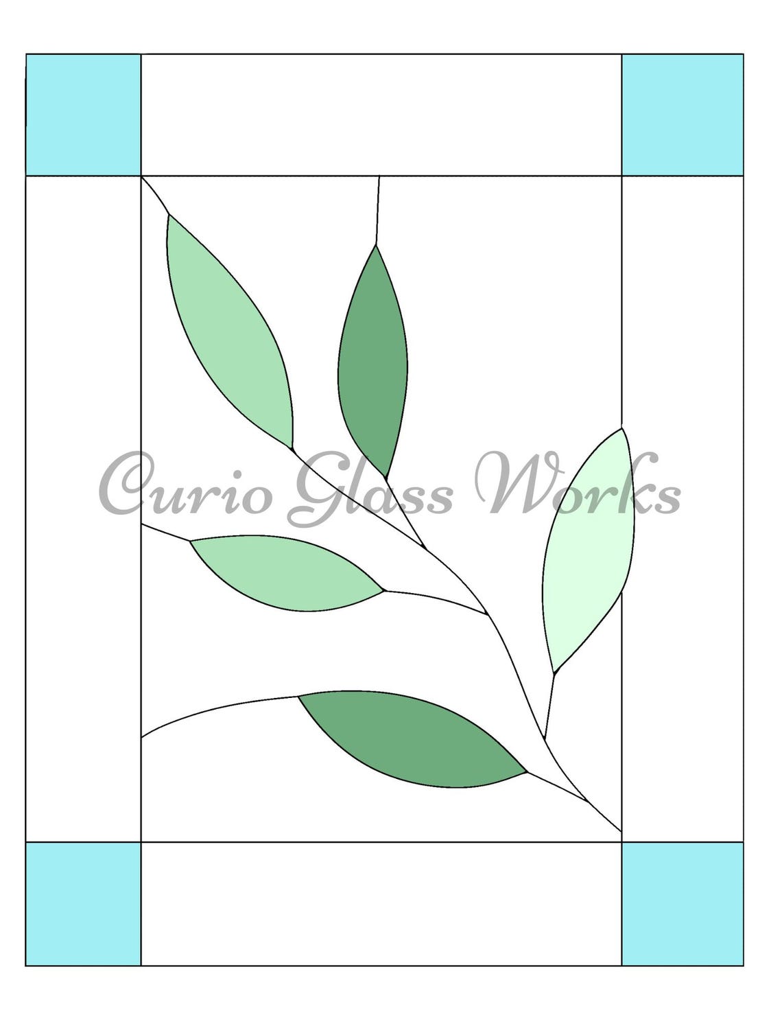 Square Vine | Stained Glass Pattern | Digital Download - Etsy Canada