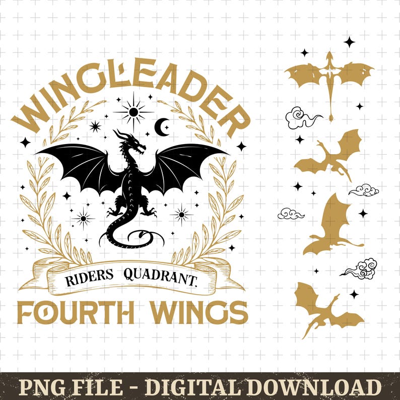Fourth Wing Png Svg, Riders Quadrant Basgiath War College Digital ...